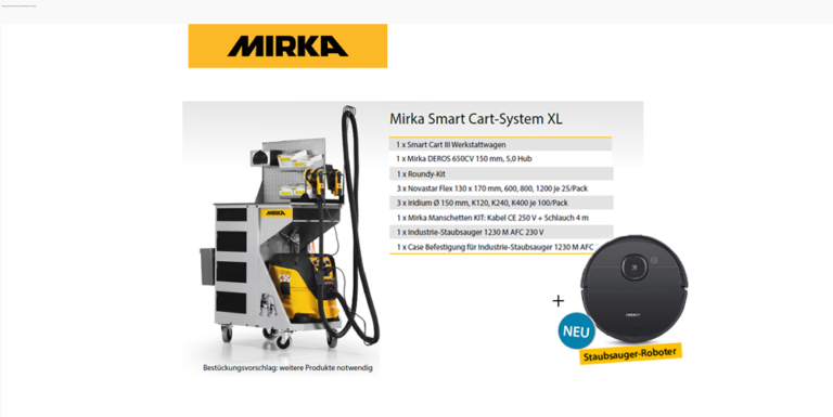 Aktion: Mirka Smart Cart III-Paket - ALZ PLANERT Heilbronn